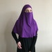 Purple Niqab Transformer, Traditional Hijab, 1 Piece Hijab, Ready to ...