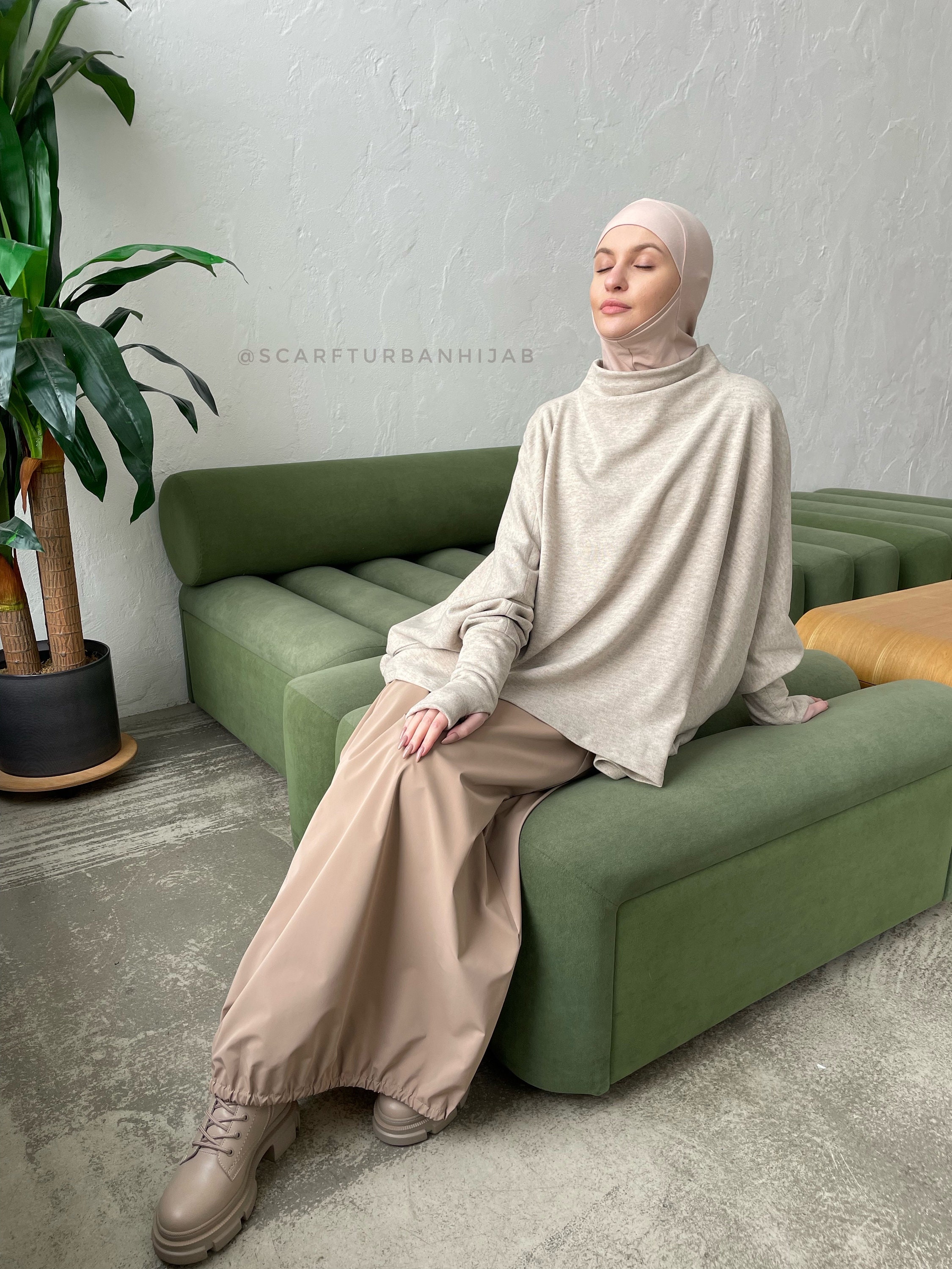 Beige Wool Jersey Long Sleeve Tunic With Waterproof Beige Skirt - Etsy