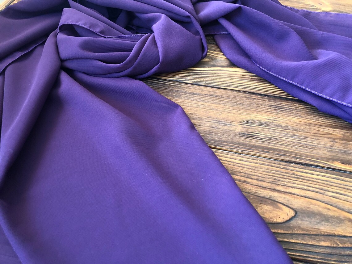 Purple Long Scarf, Elegant Chiffon Scarf, Hijab, Islamic Gift, Catholic ...