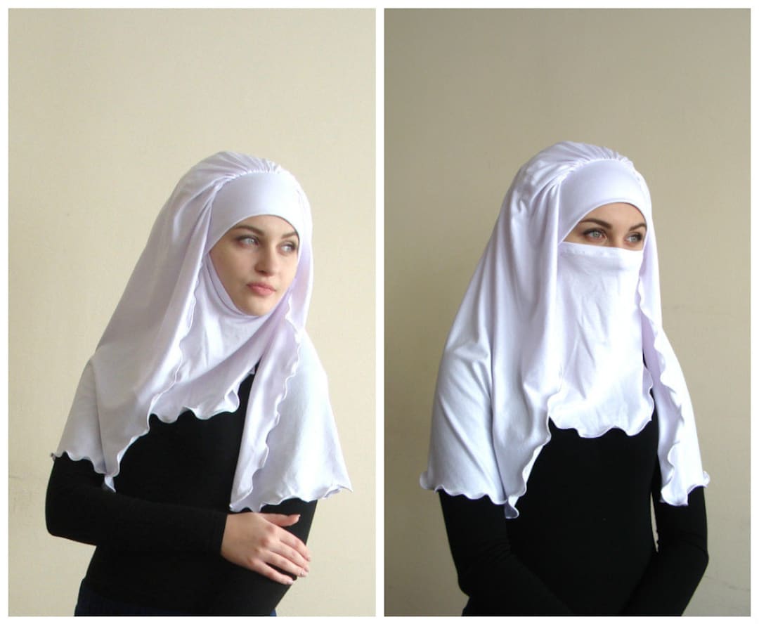 Transformer Voluminous White Barbe Hijab, Niqab Transformer, White ...