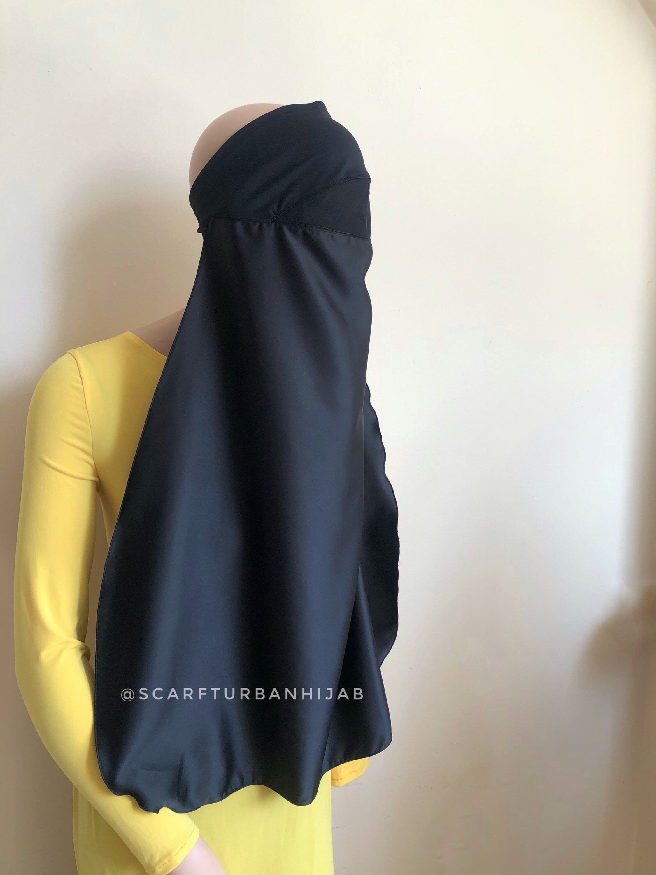Black Niqab Veil, Traditional Hijab, Face Covering - Etsy