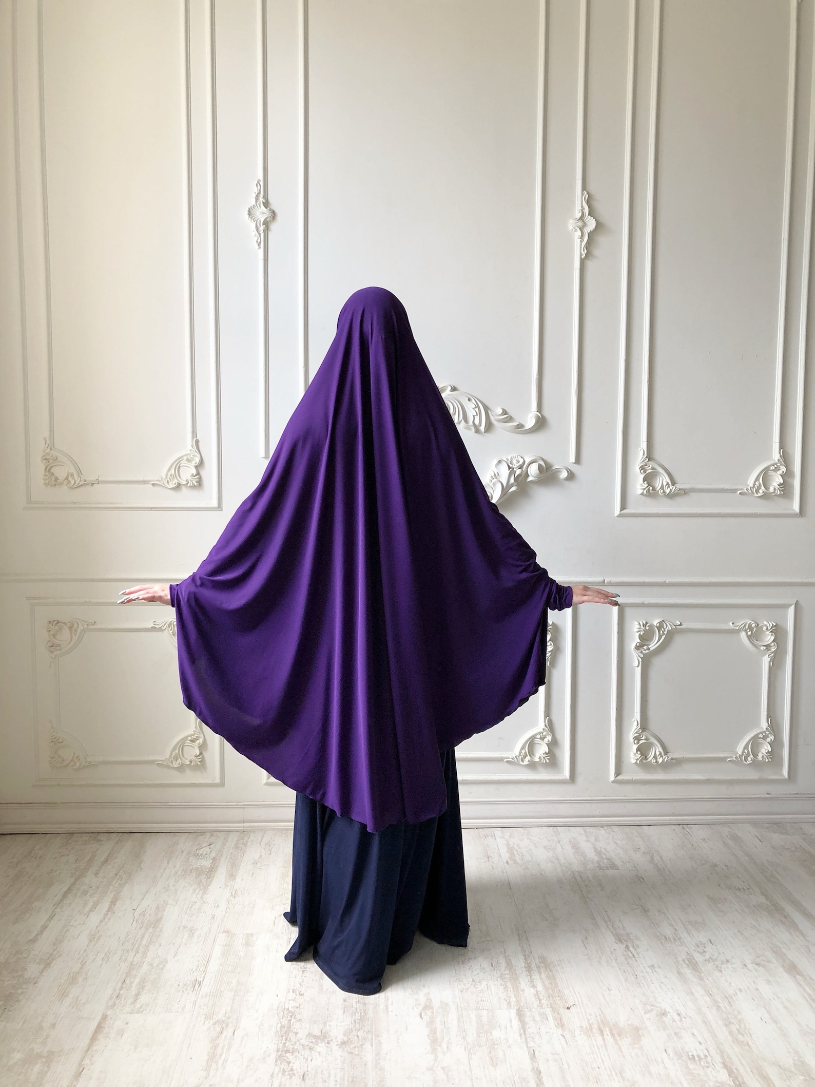 Transformer purple Khimar long violet jilbab niqab | Etsy