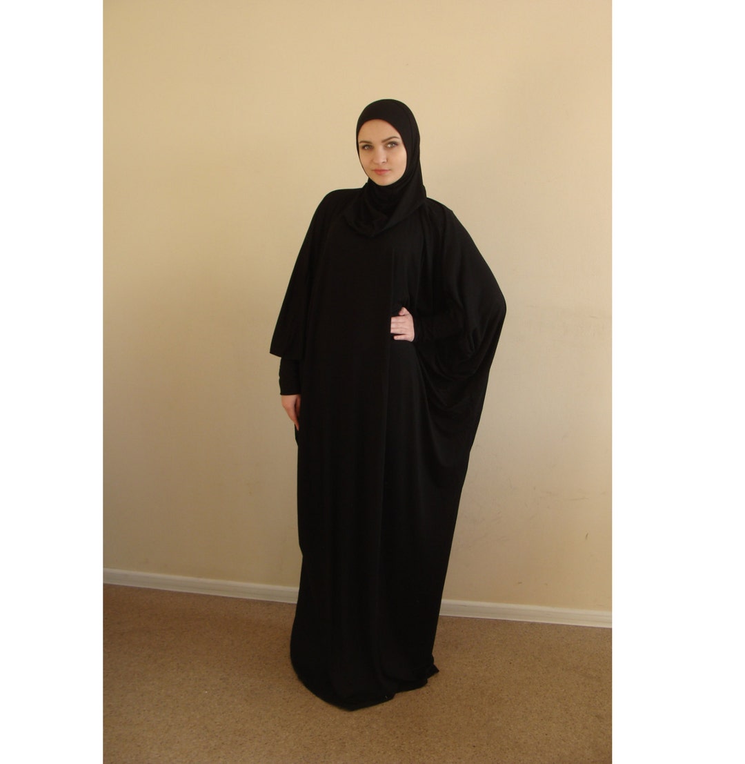 Black Prayer Dress, Farasha Caftan, Khimar Dress, Muslim Dress, Plus ...