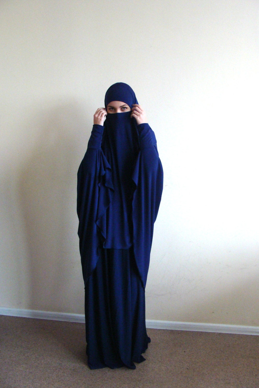Dark Blue Khimar Niqab Transformer Navy Blue Traditional - Etsy UK