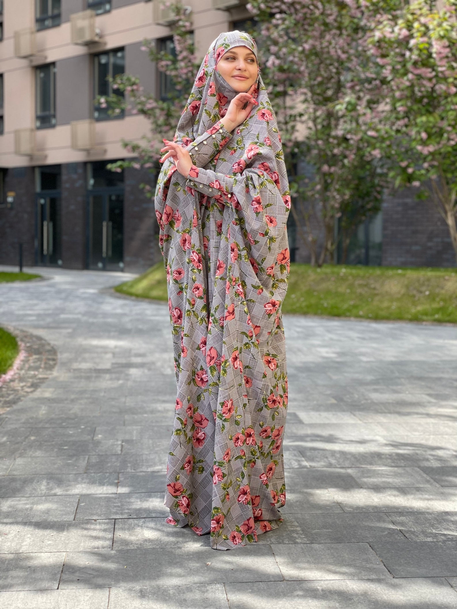 Stylish Gray Franch Jilbab Elegant Khimar Long Hijab Dress | Etsy