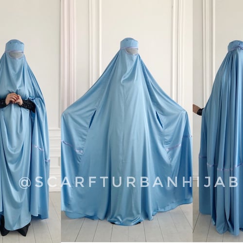 Warm Blue Afghan Burqa Plush Velour Khimar Cape Niqab Full - Etsy