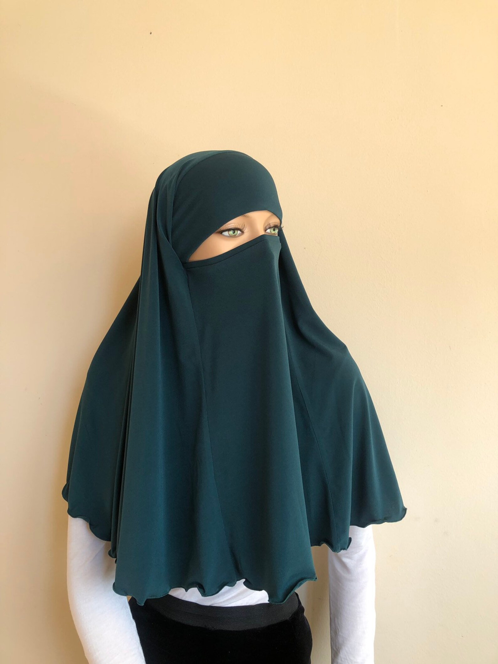Transformer Emerald Hijab Niqab dark Green Niqab Ready to - Etsy