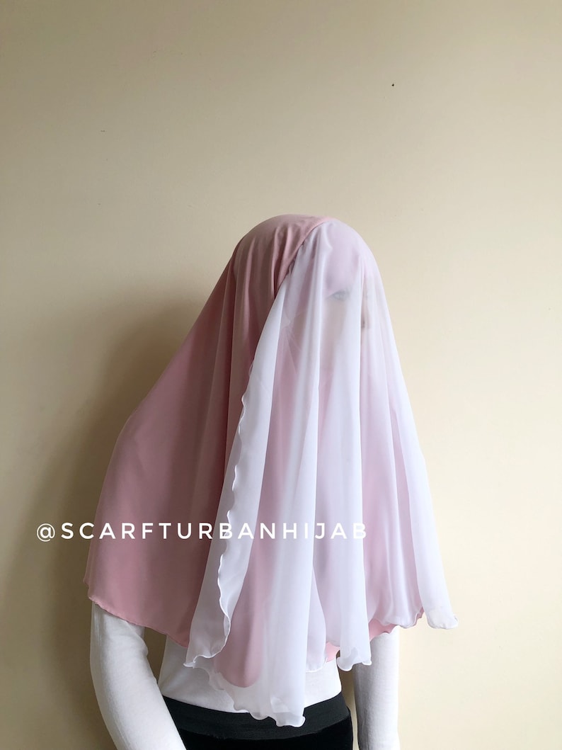 Pink Niqab veil niqab transformer white burqa closed face | Etsy