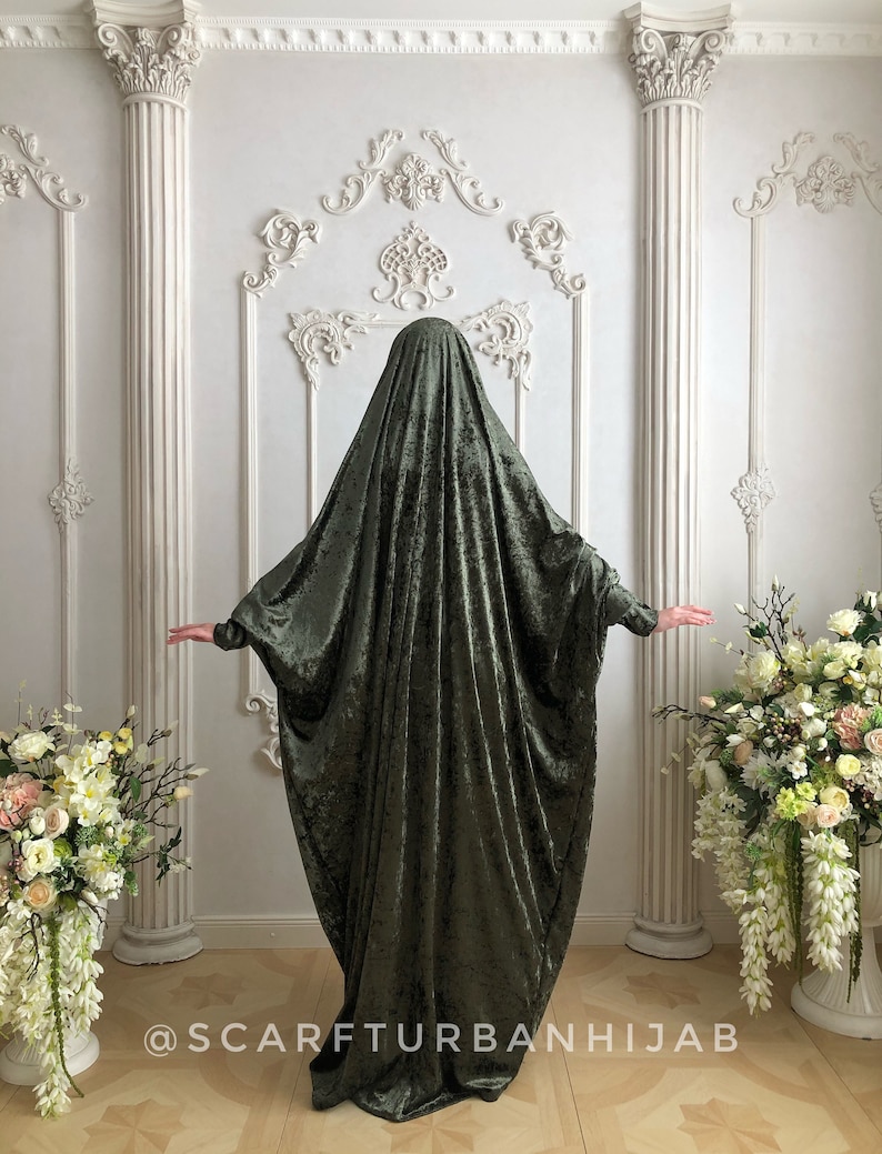 Khaki Velvet Khimar, Muslim Dress, Transformer Jilbab Nikab ...