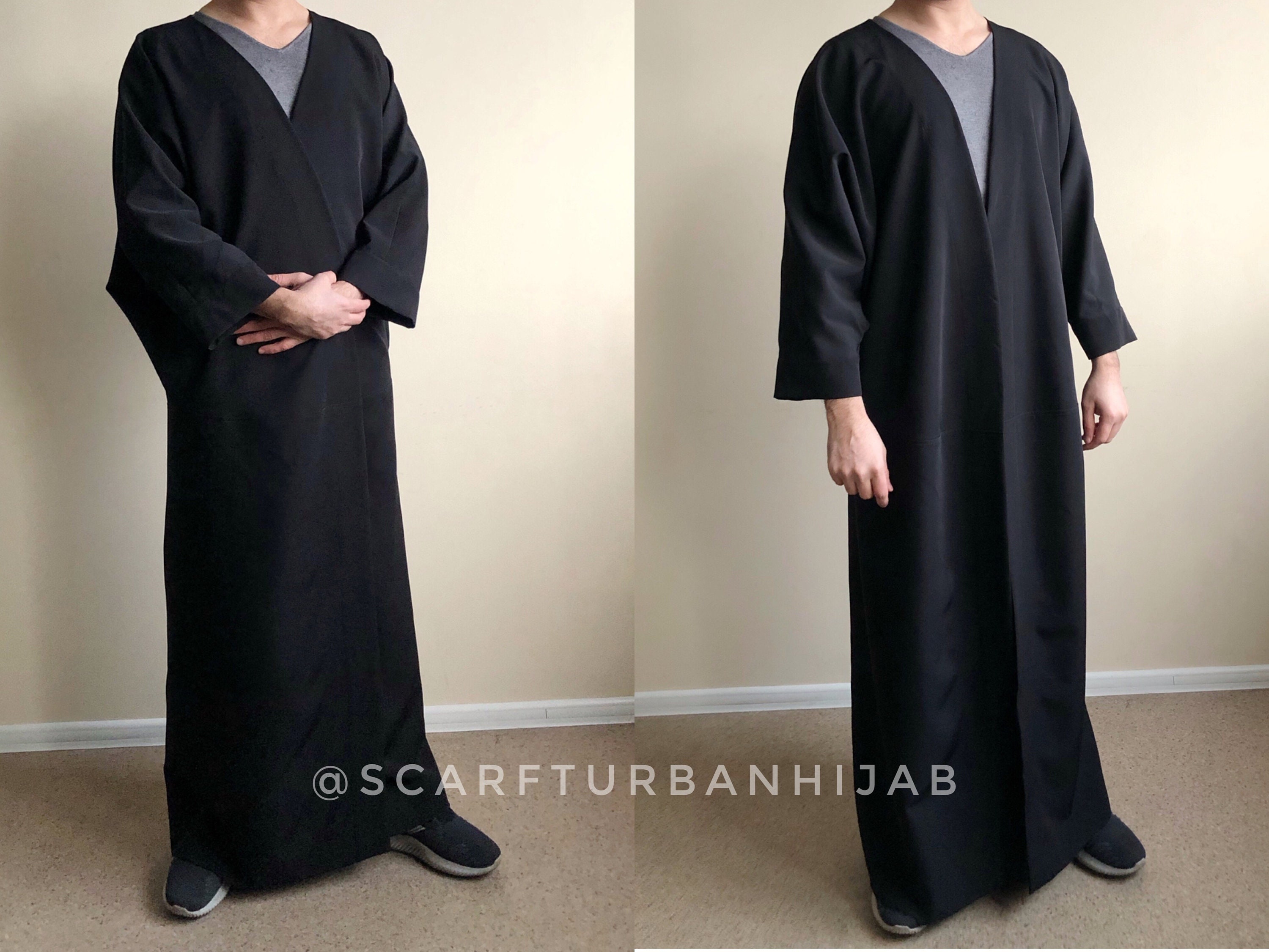 Men Black Cloak Coat , Islamic Men Clothing, Ritual Cape, Mula Sheikh ...