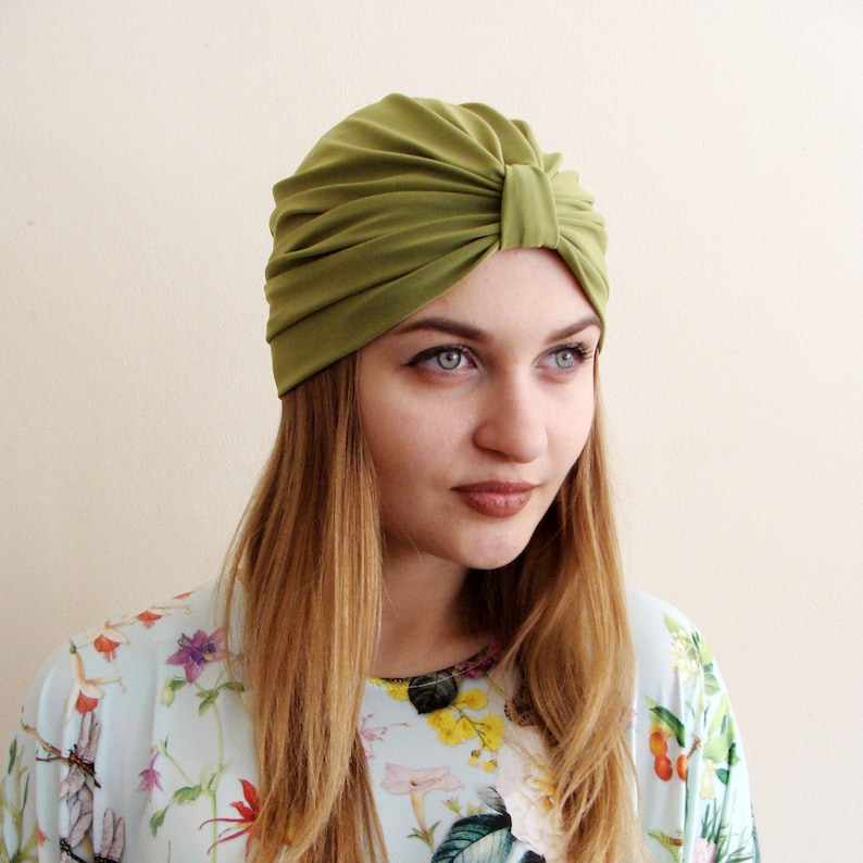 Damen turban grün Turban Mütze Jersey Turban Oliv Turban - Etsy.de