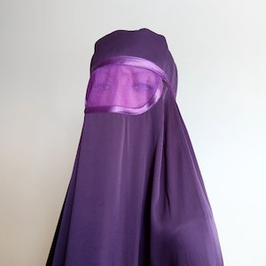Eggplant Color Silk Afghan Burqa Cape Full Niqab Veil Saudi - Etsy
