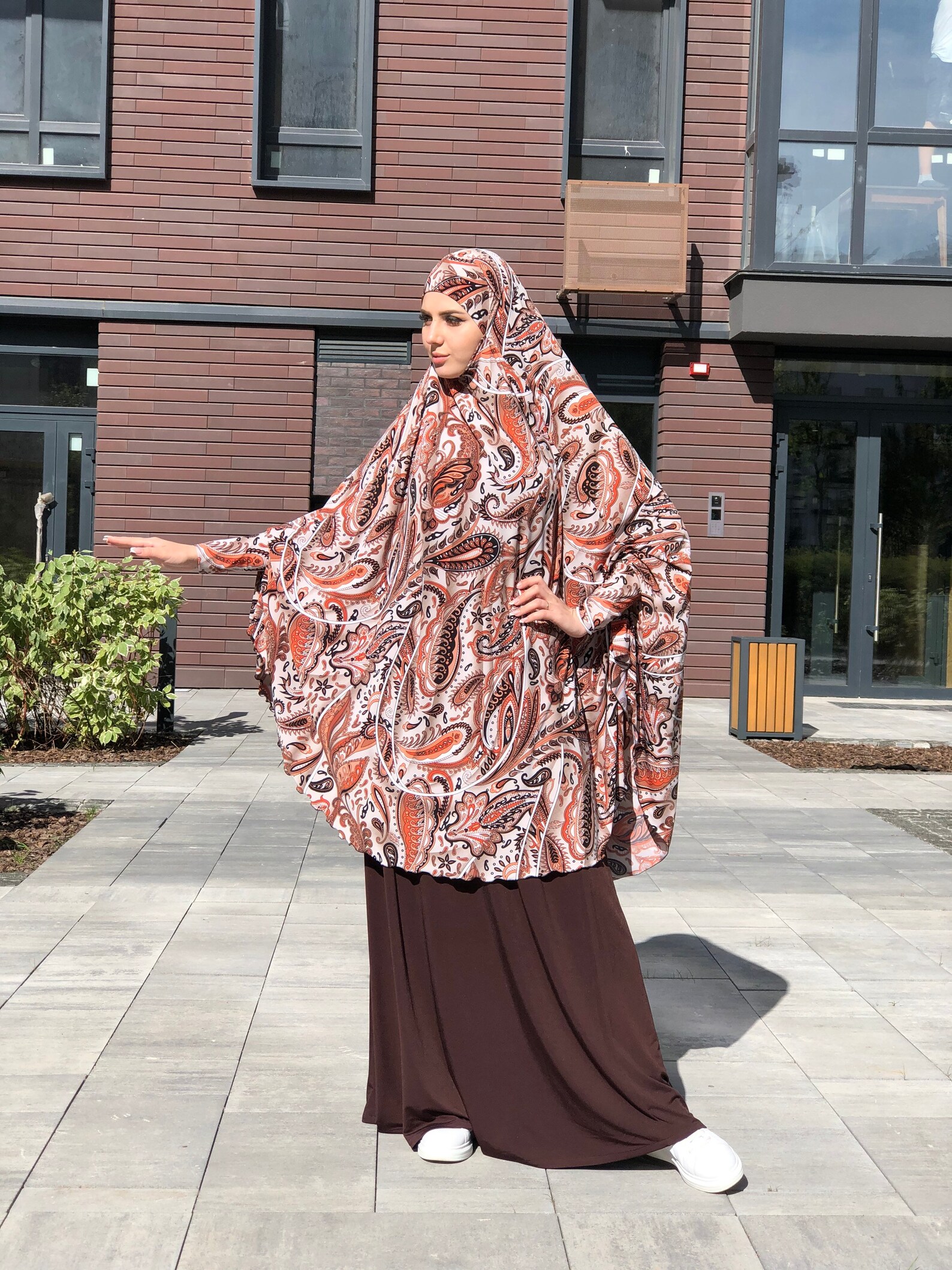 Brown Paisley Transformer Khimar Long Jilbab Hijab Nikab - Etsy