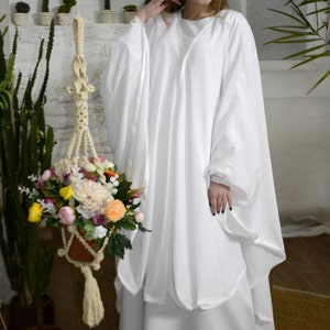 White Wedding Khimar, Modern Burqa, Bridal Burka, Muslim Cape, Hajj ...
