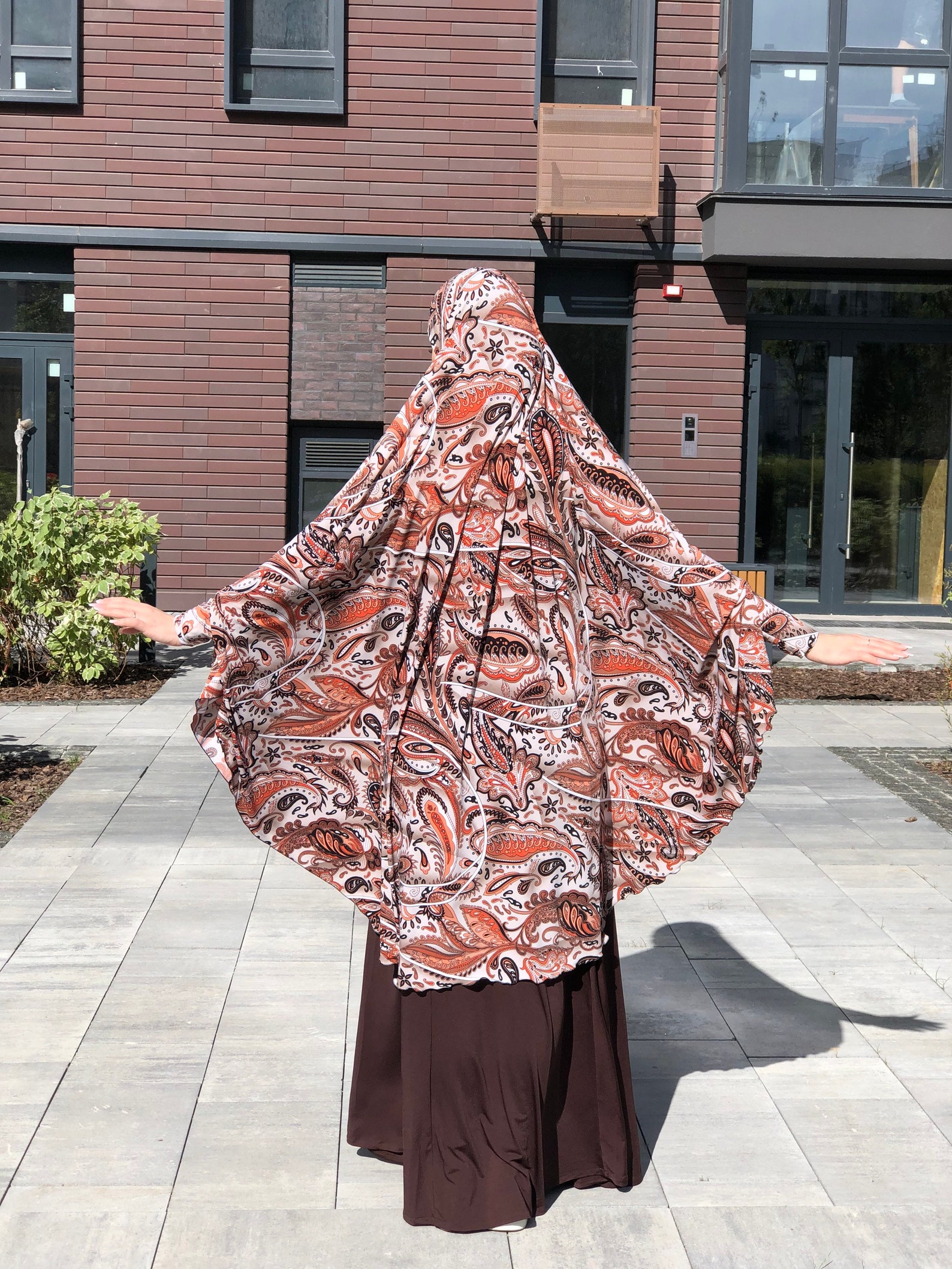Brown Paisley Transformer Khimar Long Jilbab Hijab Nikab - Etsy