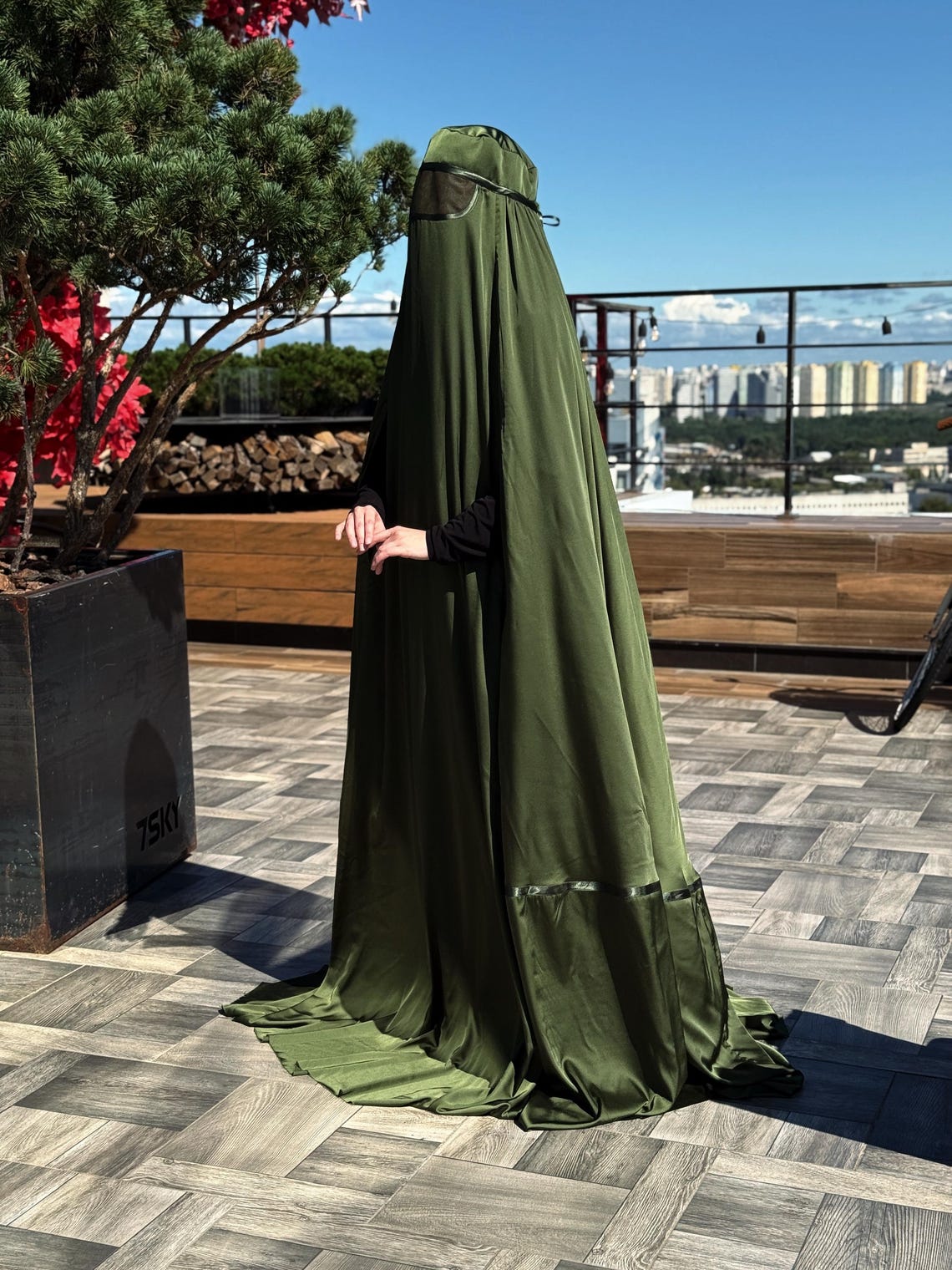 Elegant Silk Khaki Color Afghani Burqa, Unique Design Custom Length - Etsy