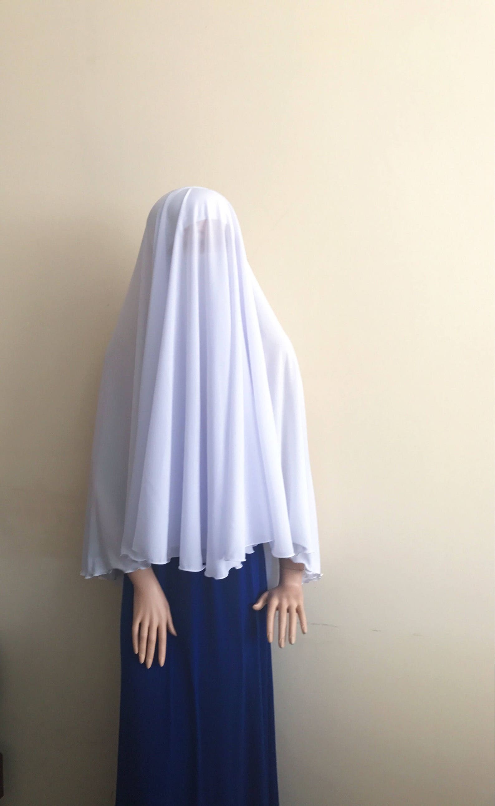 Niqab Veil White Color Long Hijab Niqab Transformerblack - Etsy