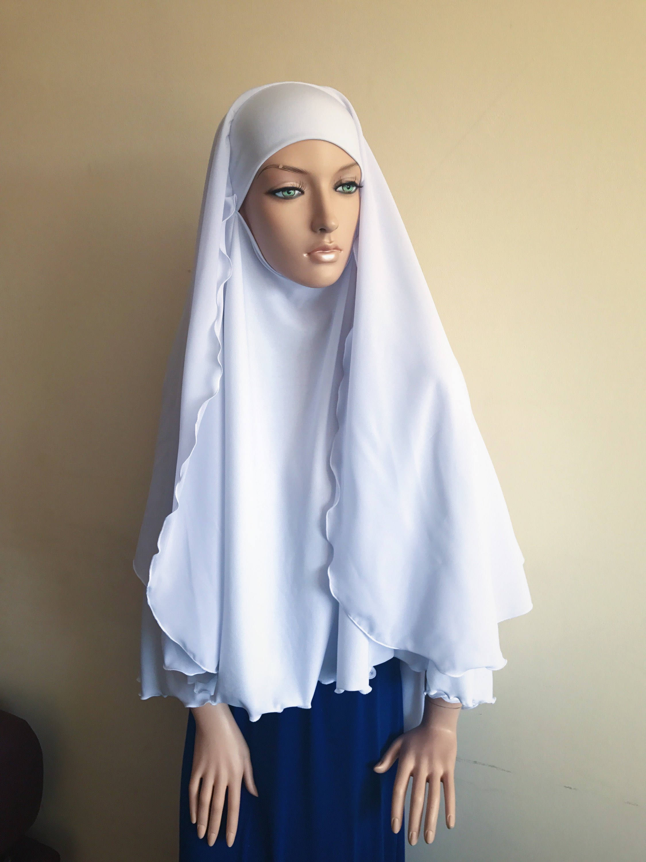 Niqab Veil White Color Long Hijab Niqab Transformerblack Etsy
