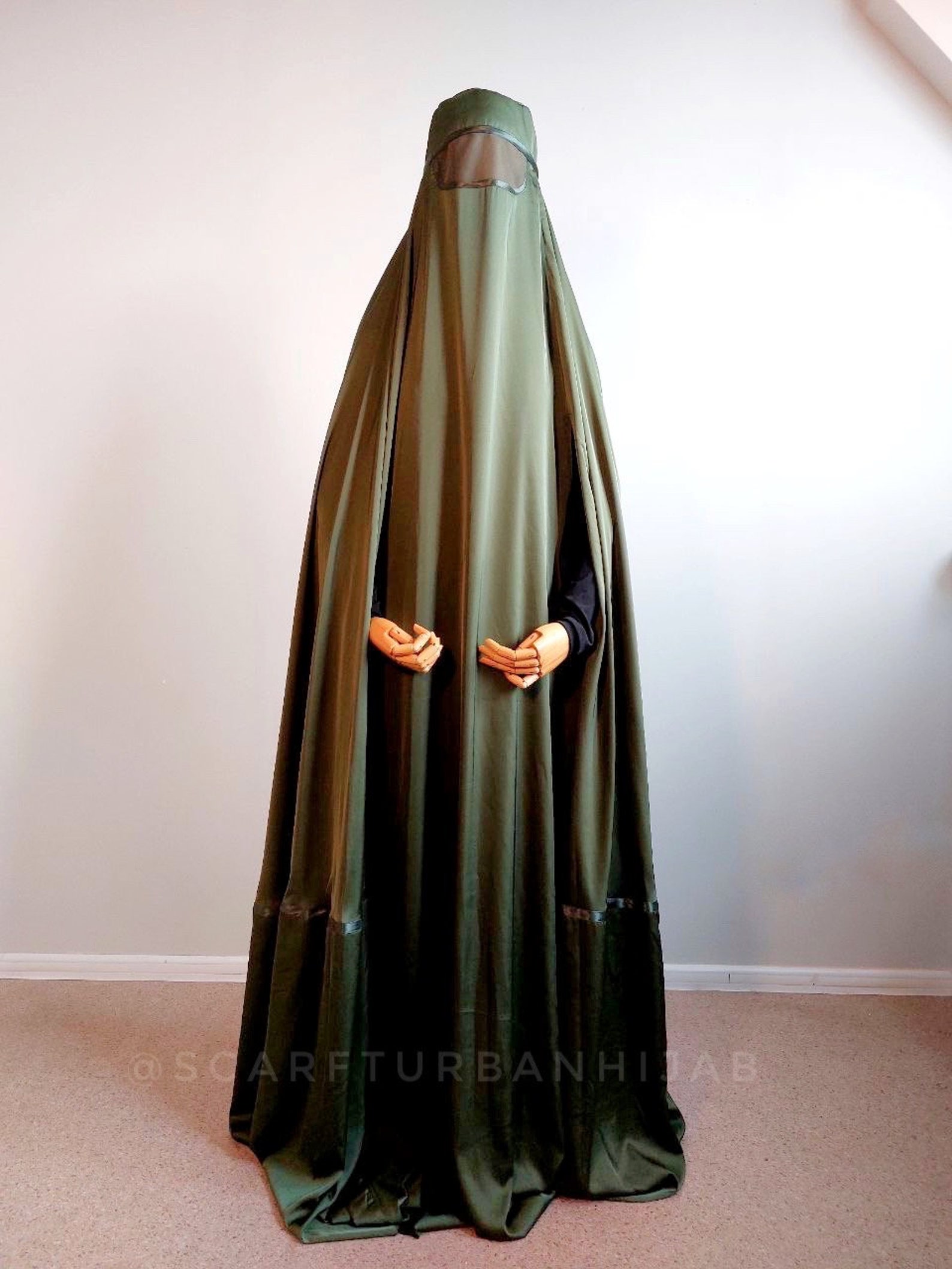 Elegant Silk Khaki Color Afghani Burqa, Unique Design Custom Length - Etsy