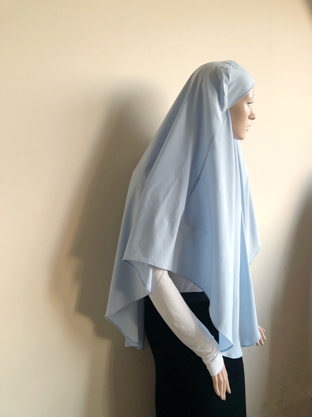 Light blue color traditional hijab tie khimar 1 piece ready | Etsy