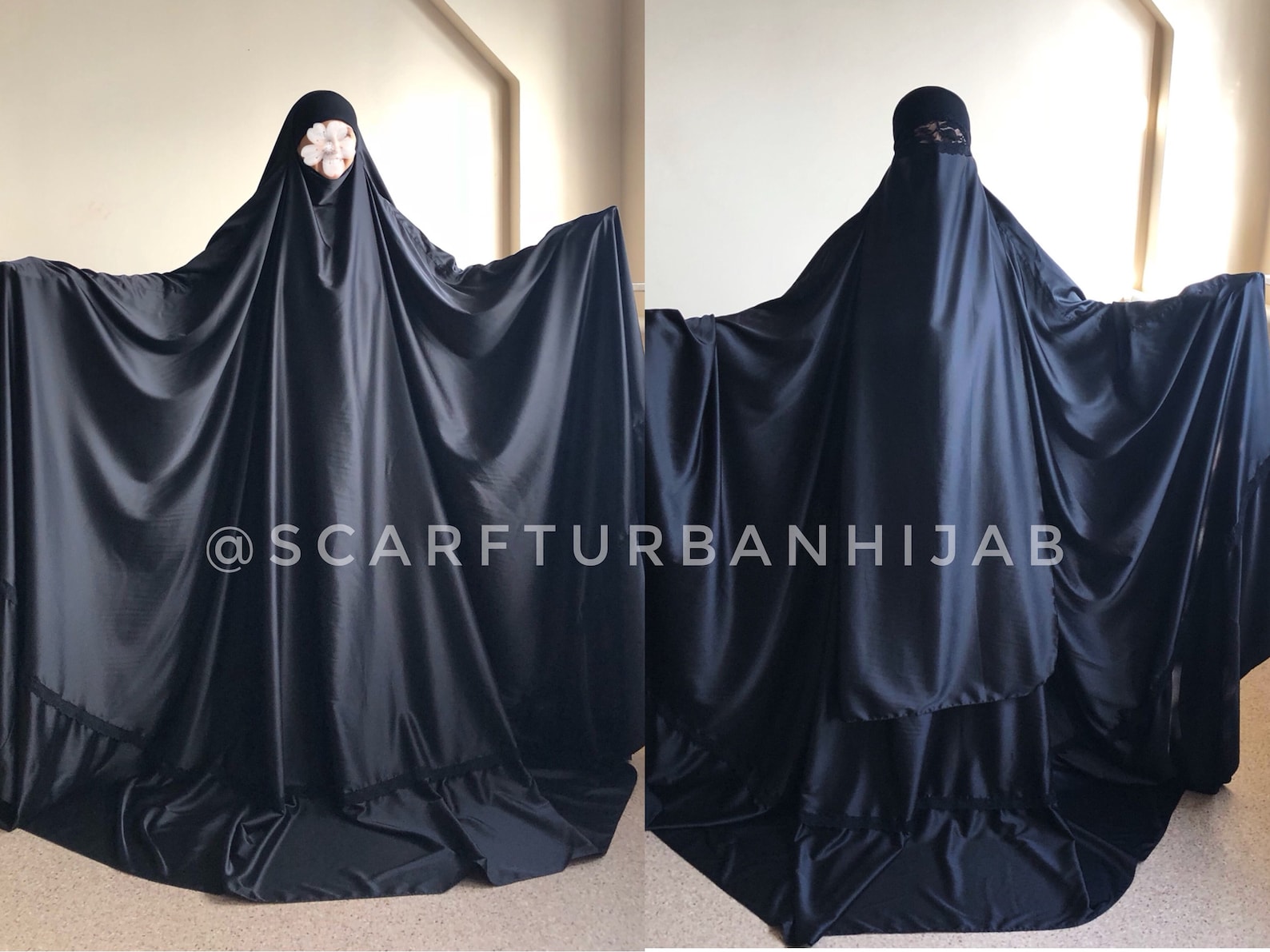 Burqa longue noire niqab noir musulman hijab islamique - Etsy France