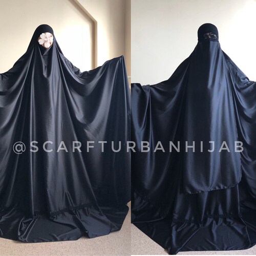 Black Long Burqa Muslim Noir Niqab Islamic Hijab Hajjie | Etsy