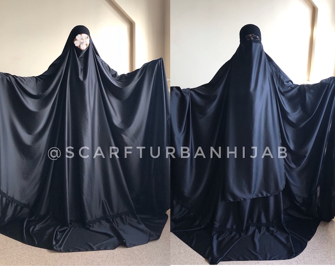 Black Long Burqa, Muslim Noir Niqab , Islamic Hijab , Hajjie Clothing ...