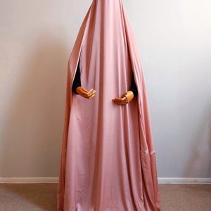 Blush Pink Color Silk Afghan Burqa Cape, Full Niqab Veil, Saudi Abaya ...
