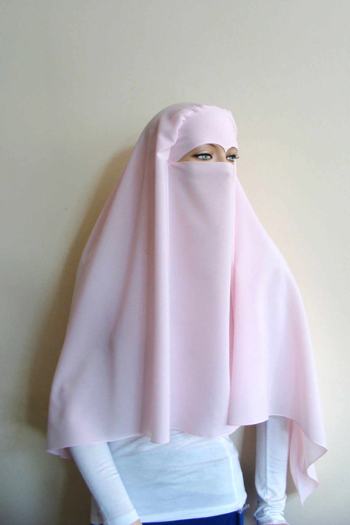 Pink Niqab Traditional Niqabelegant Burqa Wedding Hijab - Etsy