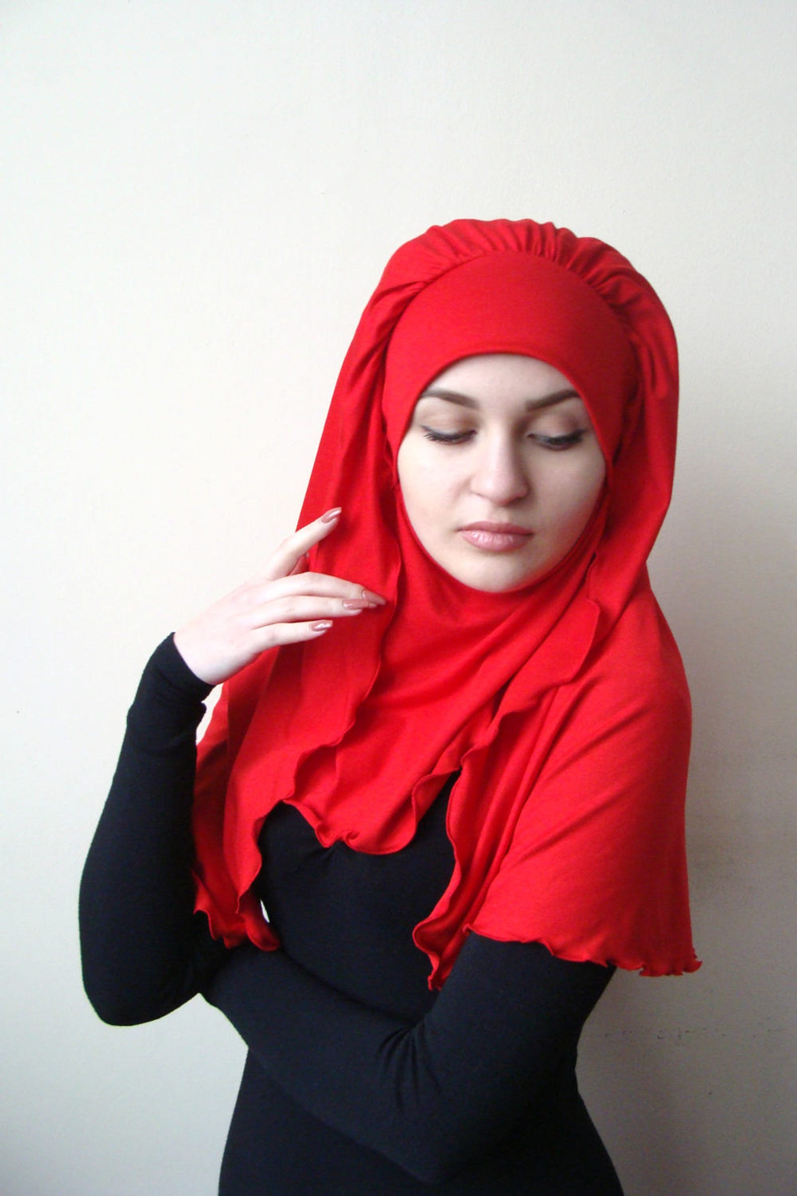 Transformer voluminous red barbe hijab niqab transformer red | Etsy