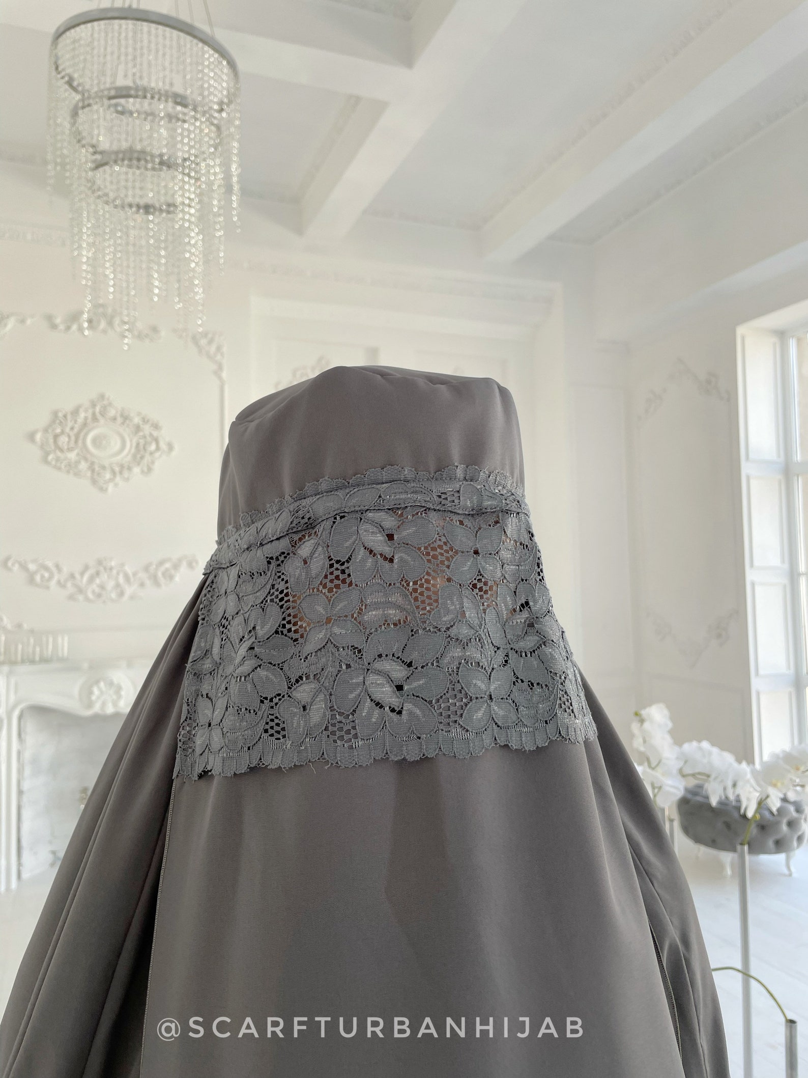 Gray Afghan Burqa Cape Traditional Chador Full Niqab Lace - Etsy Canada