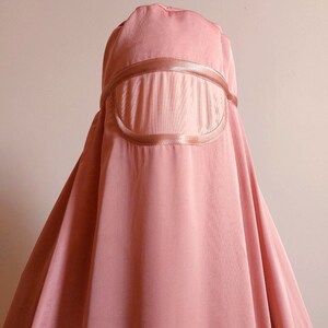 Blush Pink Color Silk Afghan Burqa Cape, Full Niqab Veil, Saudi Abaya ...