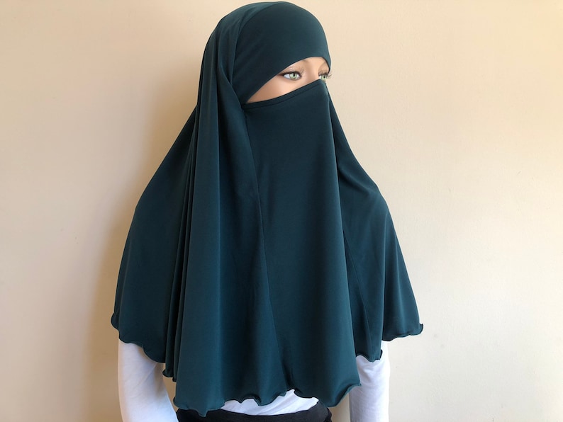 Transformer Emerald Hijab Niqab dark Green Niqab Ready to - Etsy