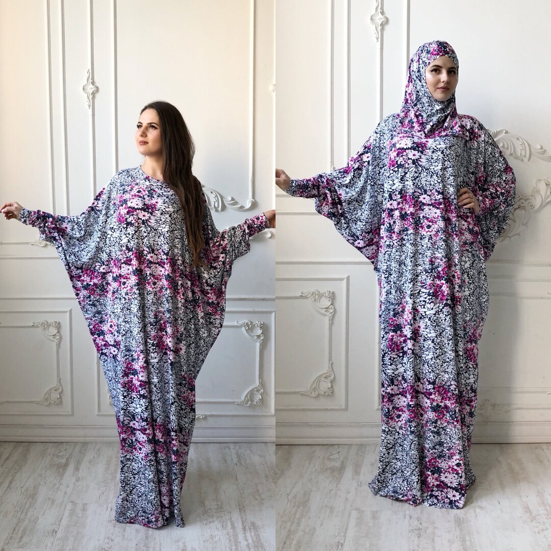 Muslim Plus Size Maxi Dress, Long Sleeve Loose Dres, Bohemian Look ...