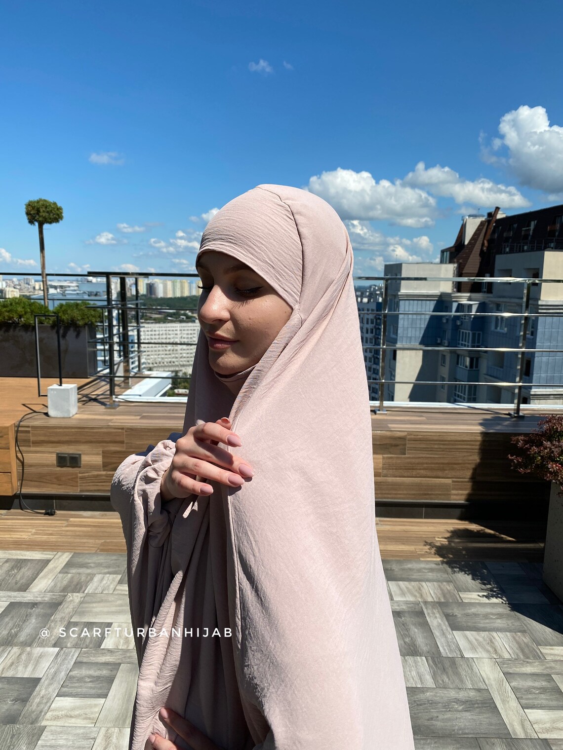 Light Thin Beige Crepe Khimar Muslim Summer Jilbab Dress - Etsy