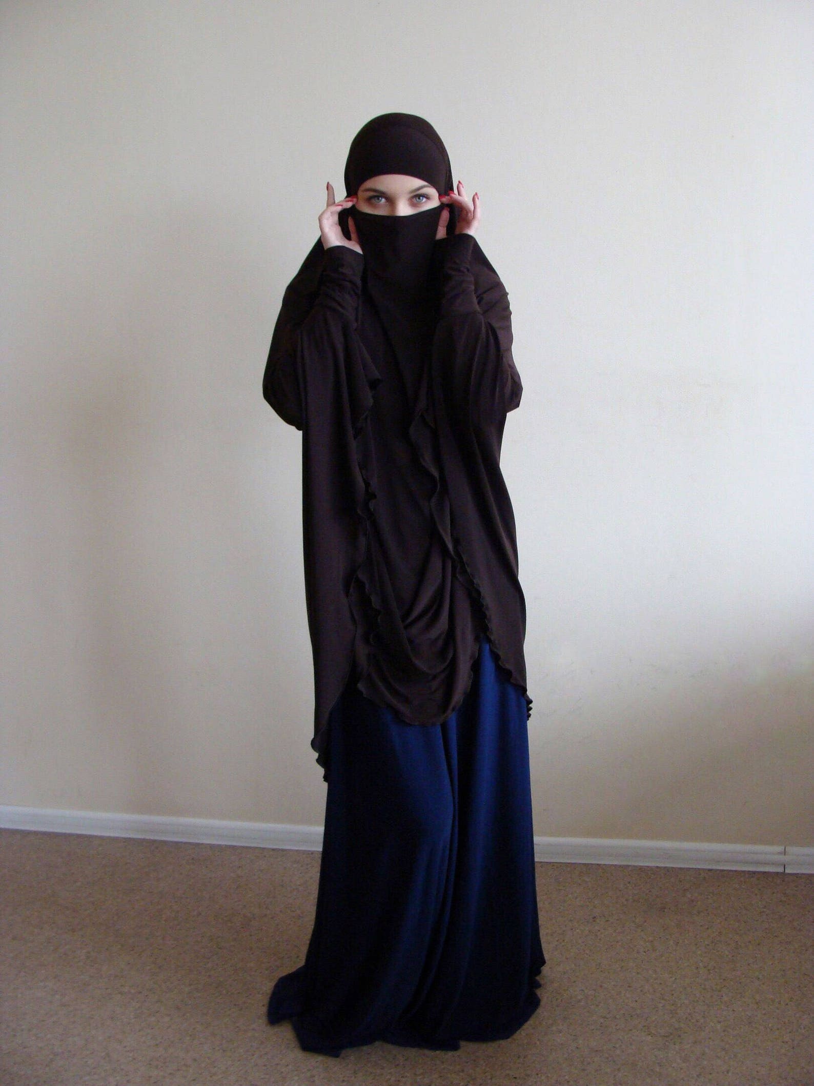 Transformer Chocolate Khimar Brown Niqab Stylish Jersey | Etsy