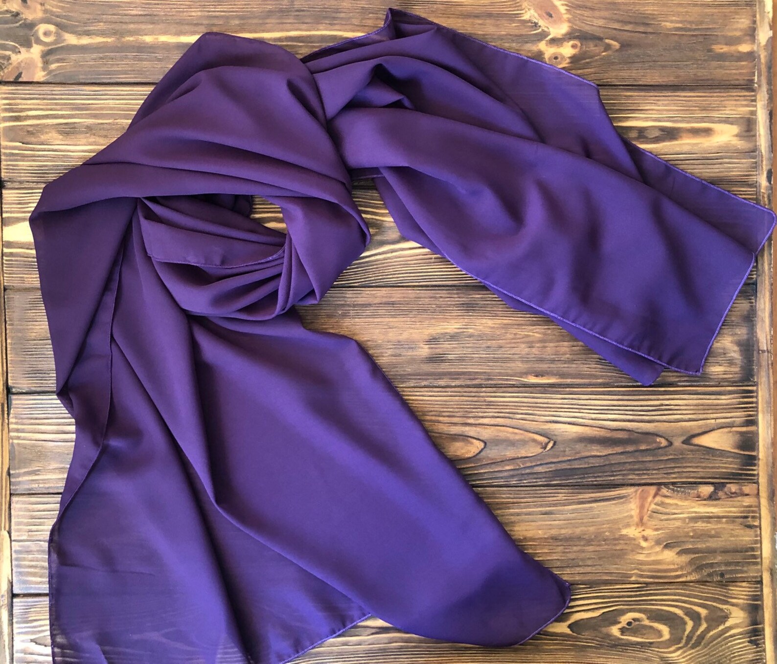 Purple Long Scarf, Elegant Chiffon Scarf, Hijab, Islamic Gift, Catholic ...