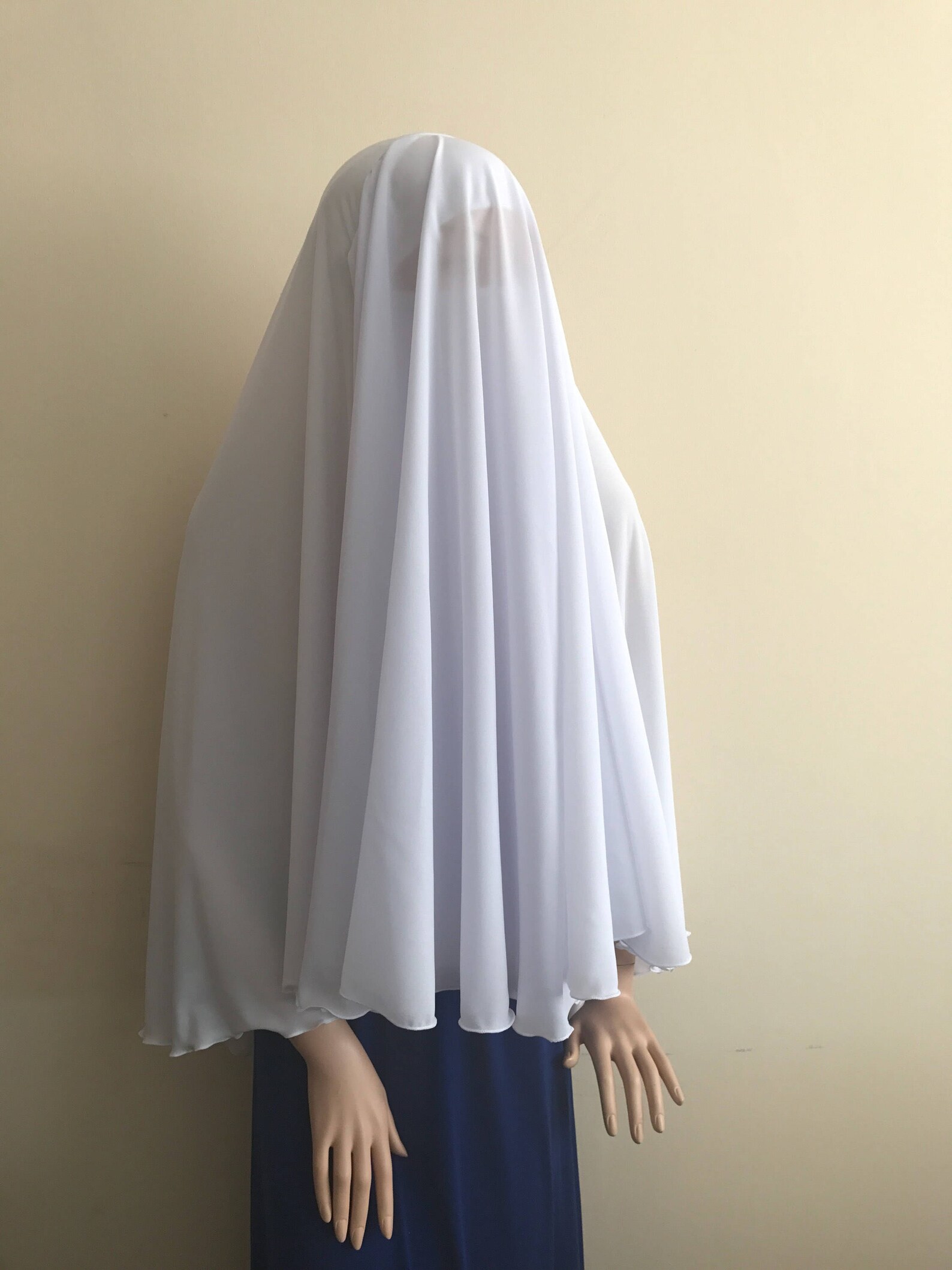 Niqab Veil White Color , Long Hijab, Niqab Transformer,black Niqab ...