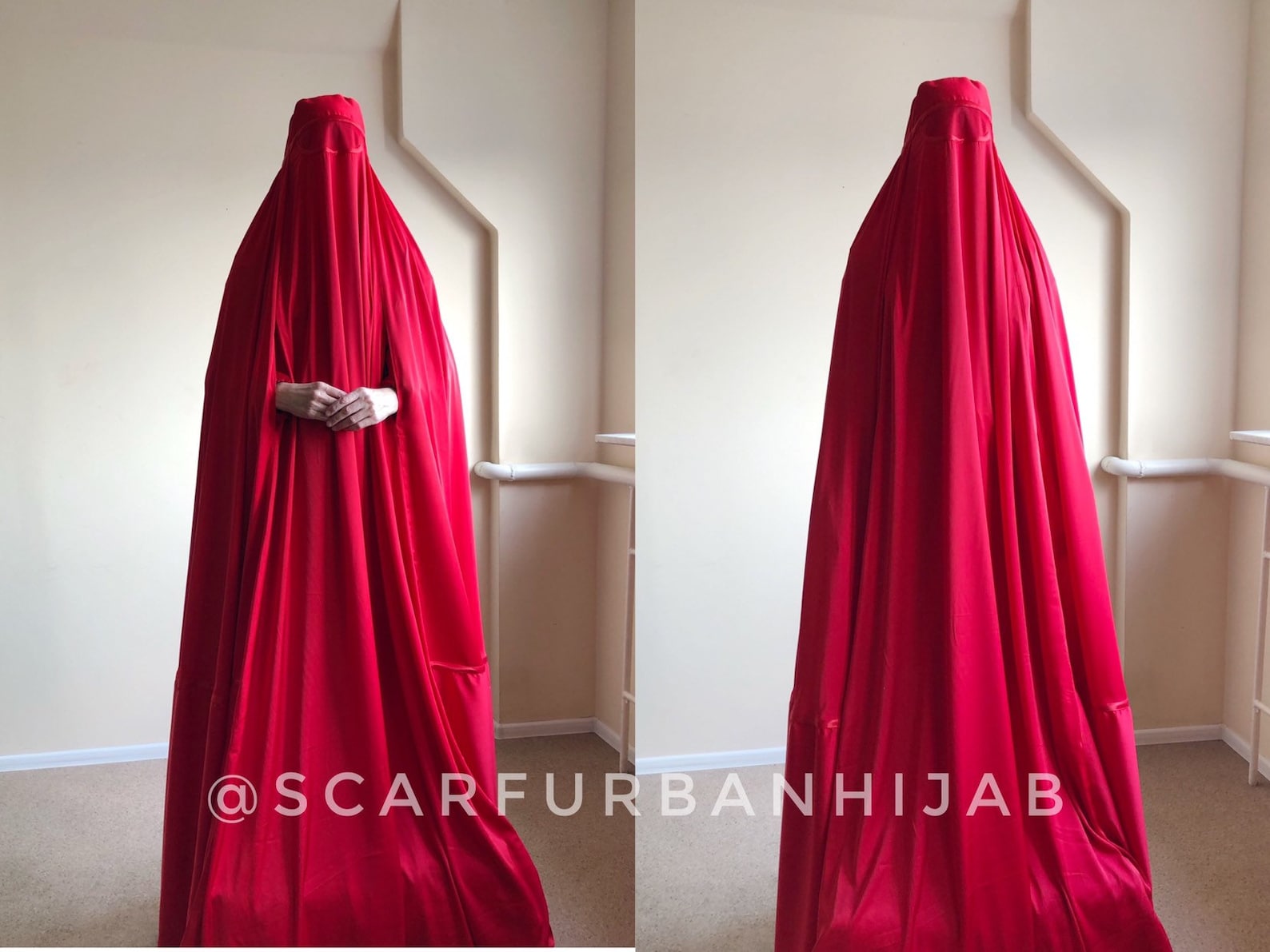 Red Afghan Burqa Silk Khimar Cape Niqab Full Long Hijab - Etsy
