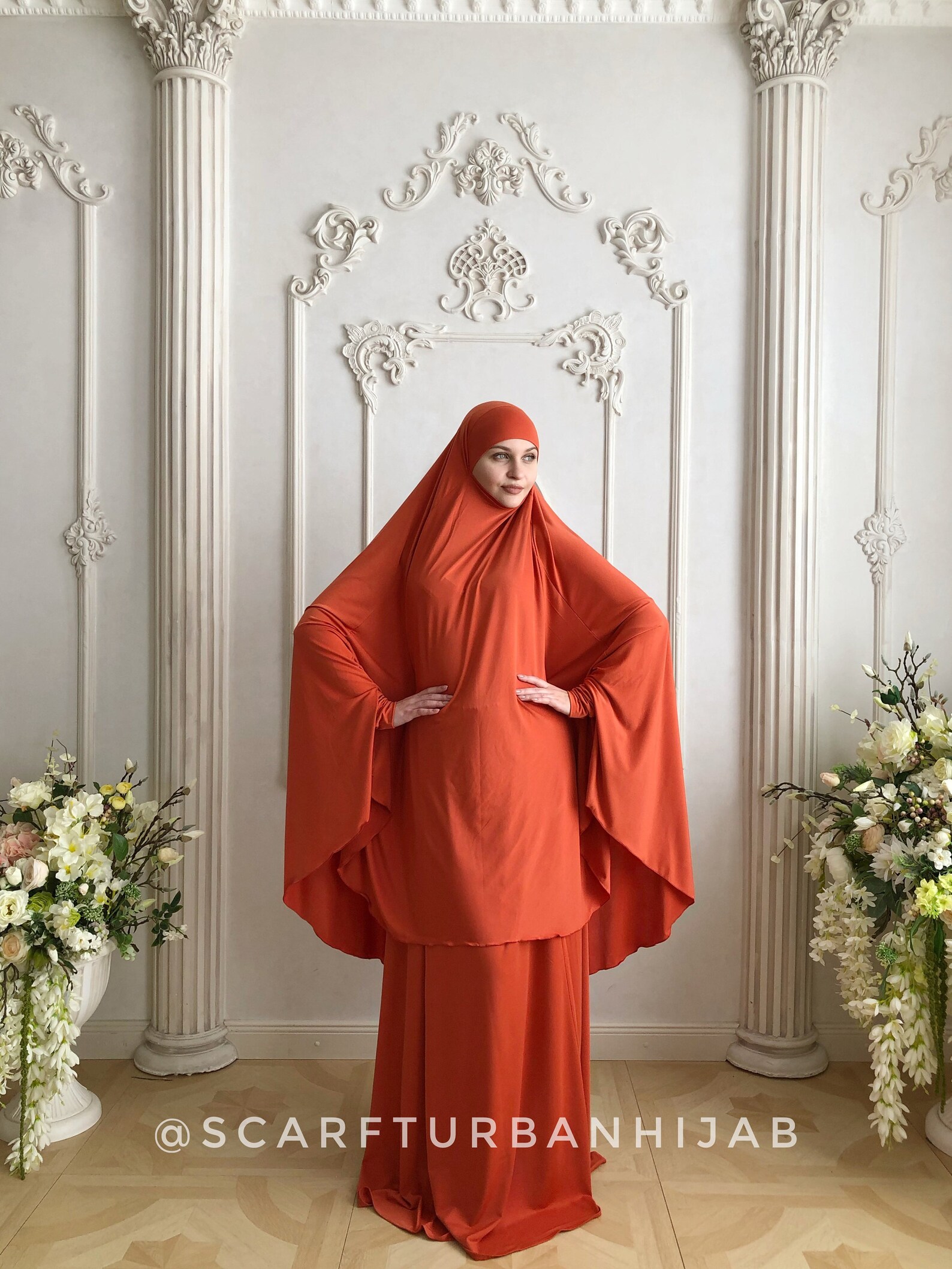 Orange Khimar Niqab Transformer Traditional Ready to Wear - Etsy