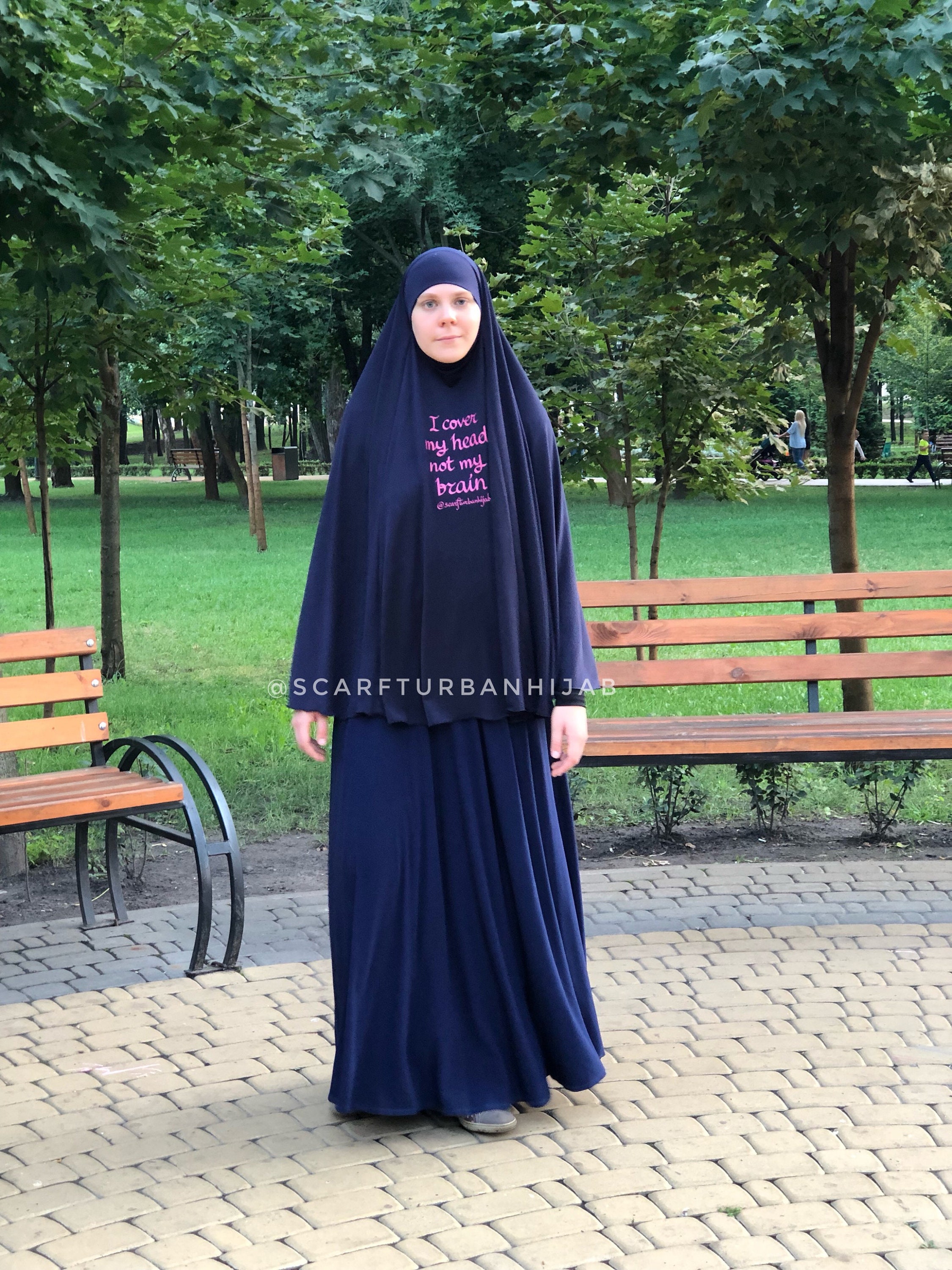 Navy blue Muslim khimar suit long hijab blue jilbab i cover | Etsy