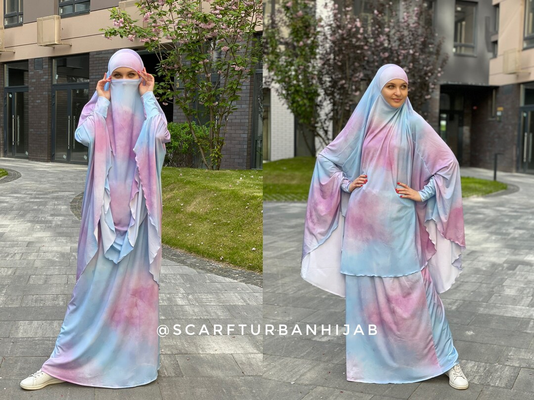Exclusive Print Khimar Niqab Transformer, Elegant Traditional Hijab ...
