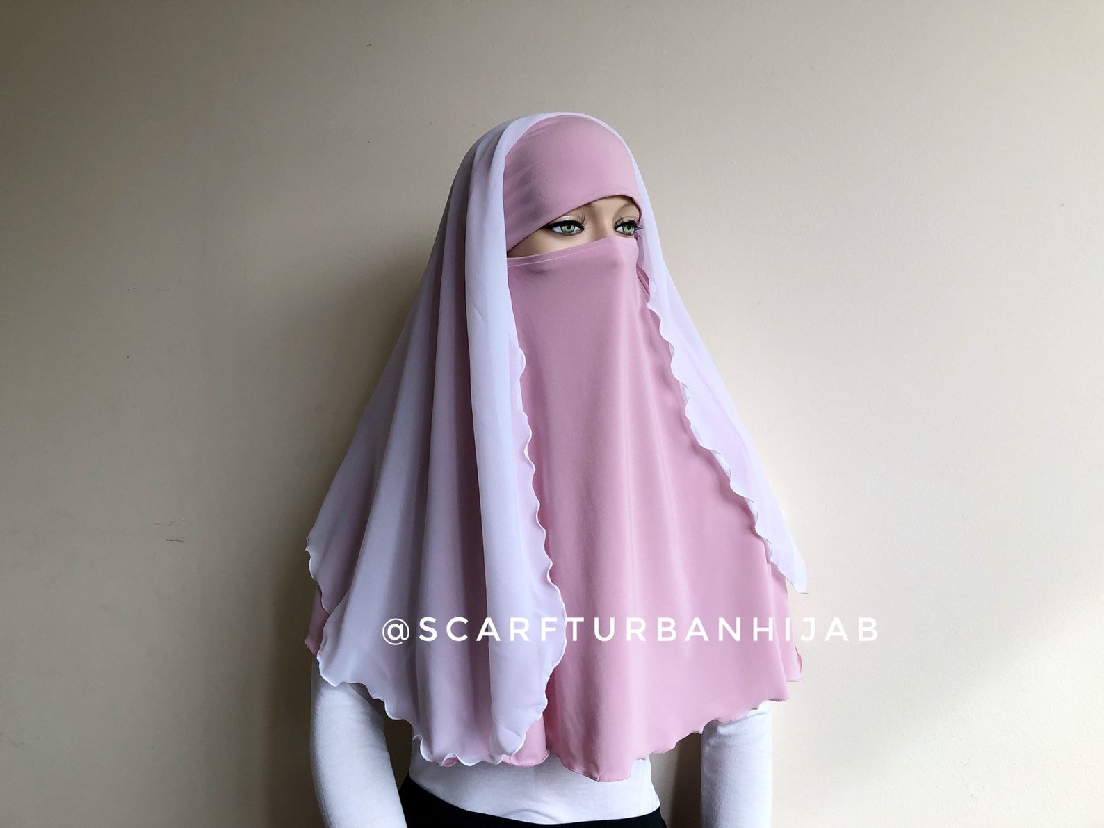 Pink Jersey Niqab Veil, 3-in-1 Burqa Hijab - Etsy