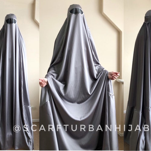 Afghan Royal Blue Burqa Silk Khimar Cape Niqab Full Long - Etsy