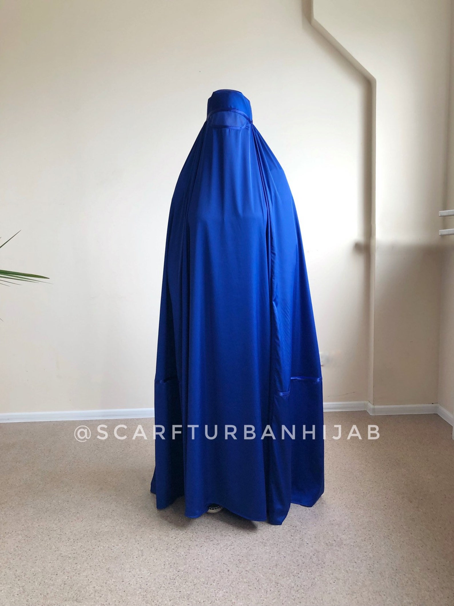 Afghan Royal Blue Burqa Silk Khimar Cape Niqab Full Long - Etsy