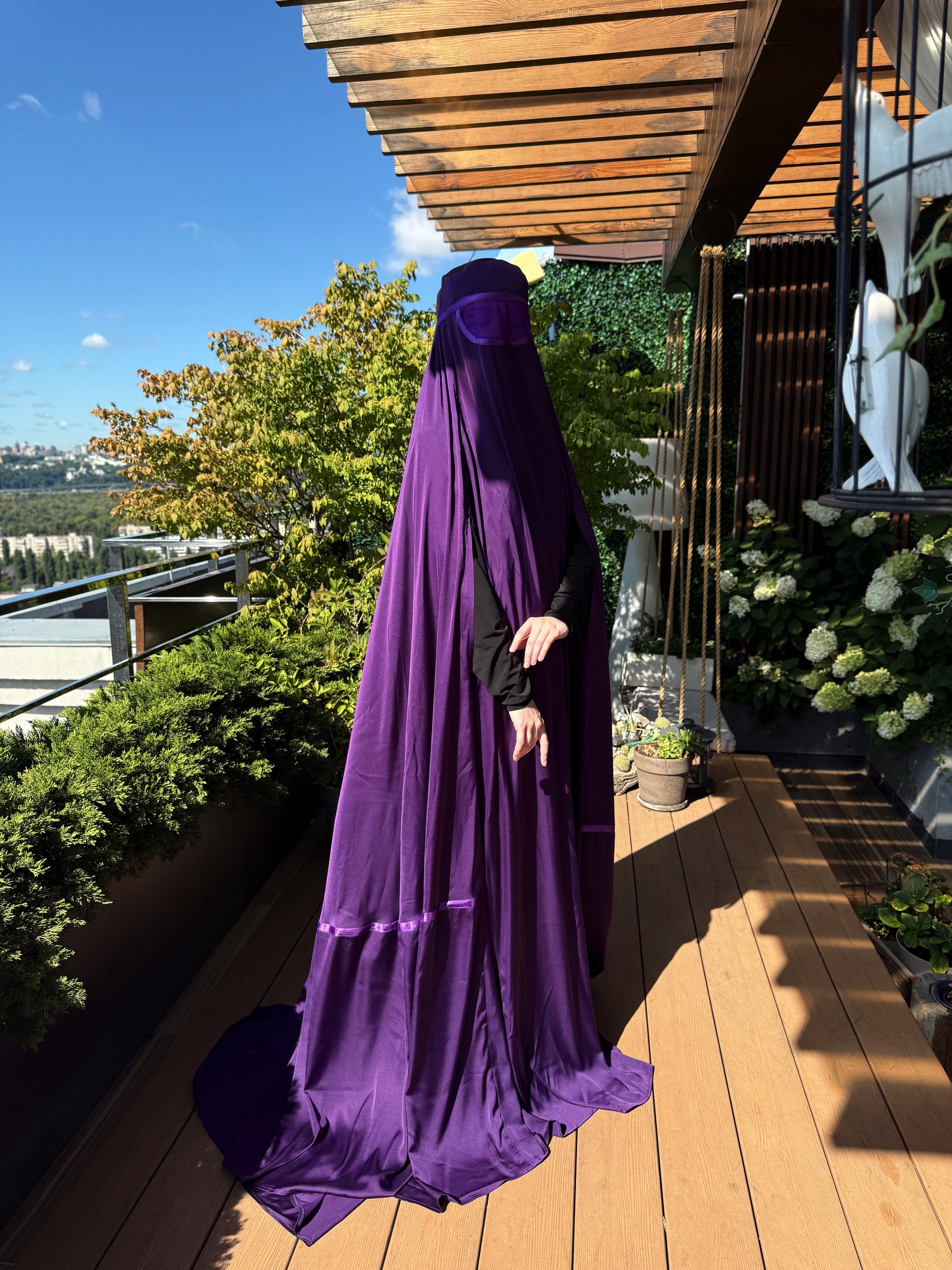 Eggplant Color Silk Afghan Burqa Cape, Full Niqab Veil, Saudi Abaya - Etsy