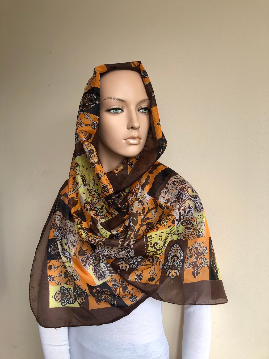 Brown Chiffon Fabric Scarf Abaya Scarf Shaila Arabic - Etsy