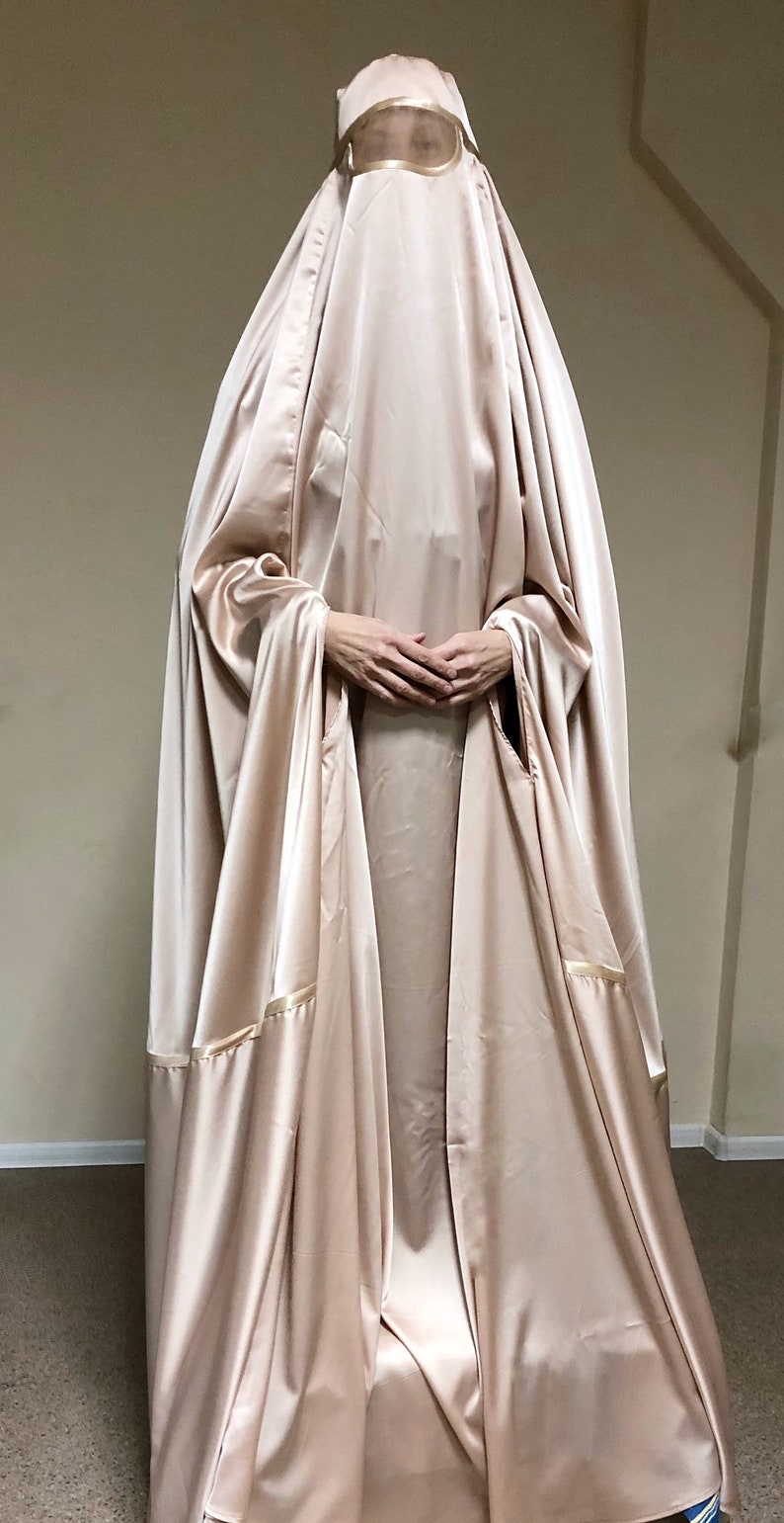 Golden Beige Afghan Burqa Silk Khimar Cape Niqab Full Long - Etsy Australia