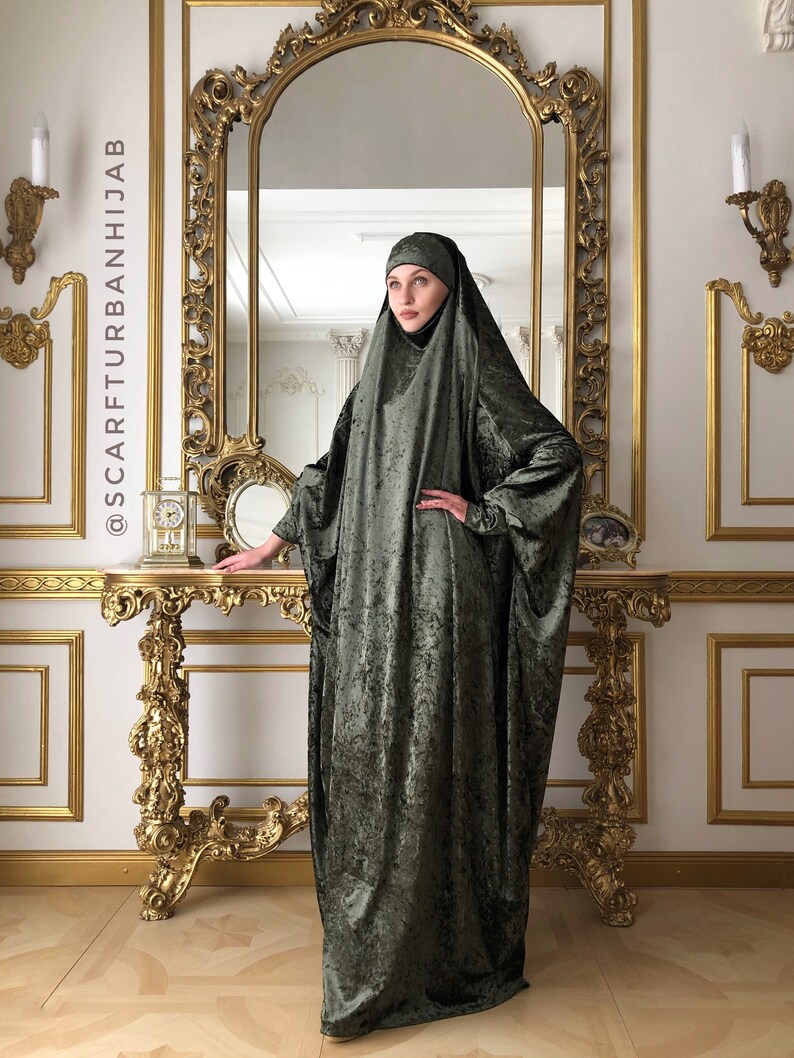 Khaki Velvet Khimar, Muslim Dress, Transformer Jilbab Nikab ...