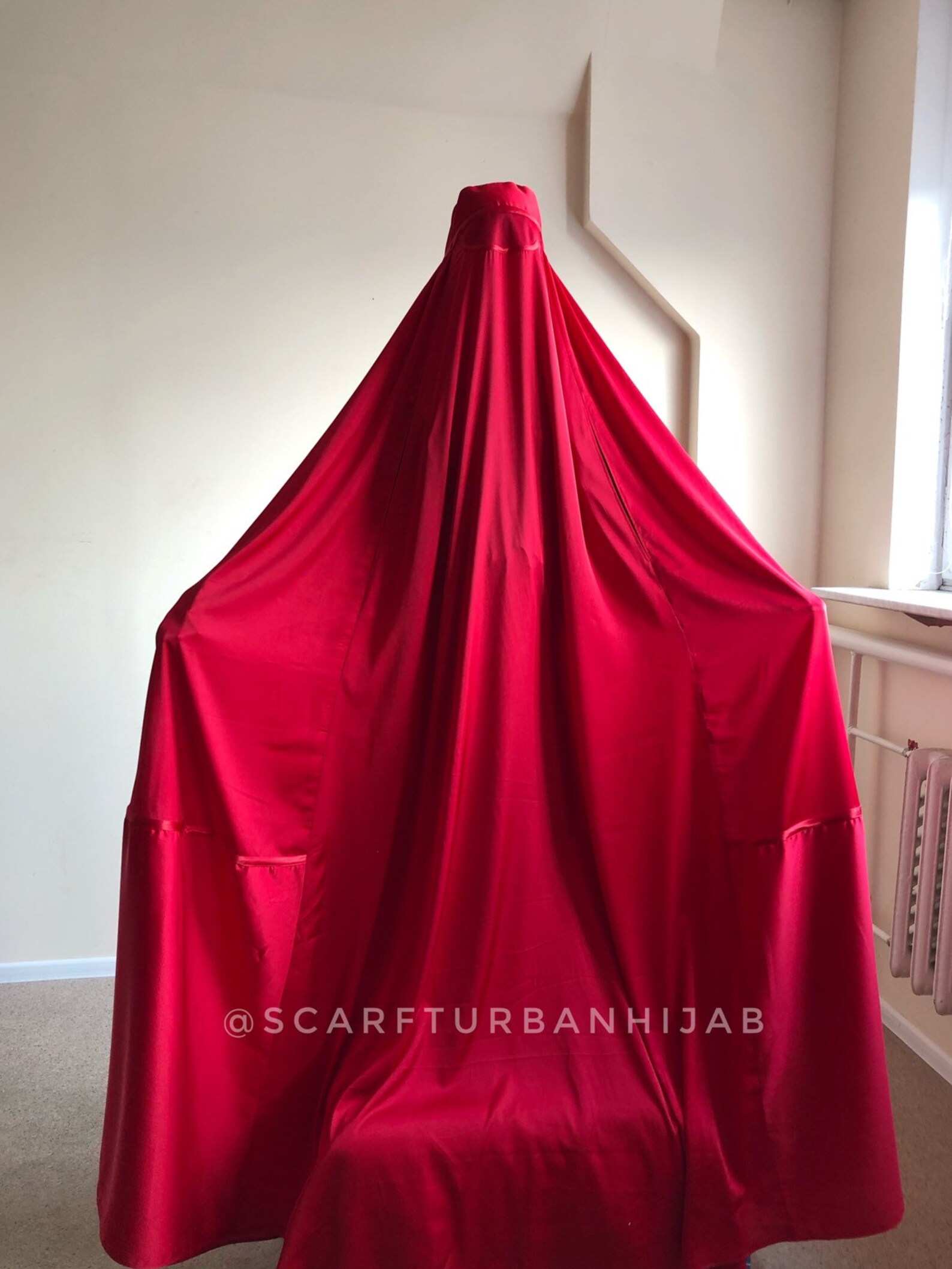 Red Afghan Burqa, Silk Khimar Cape, Niqab, Full Long Hijab - Etsy